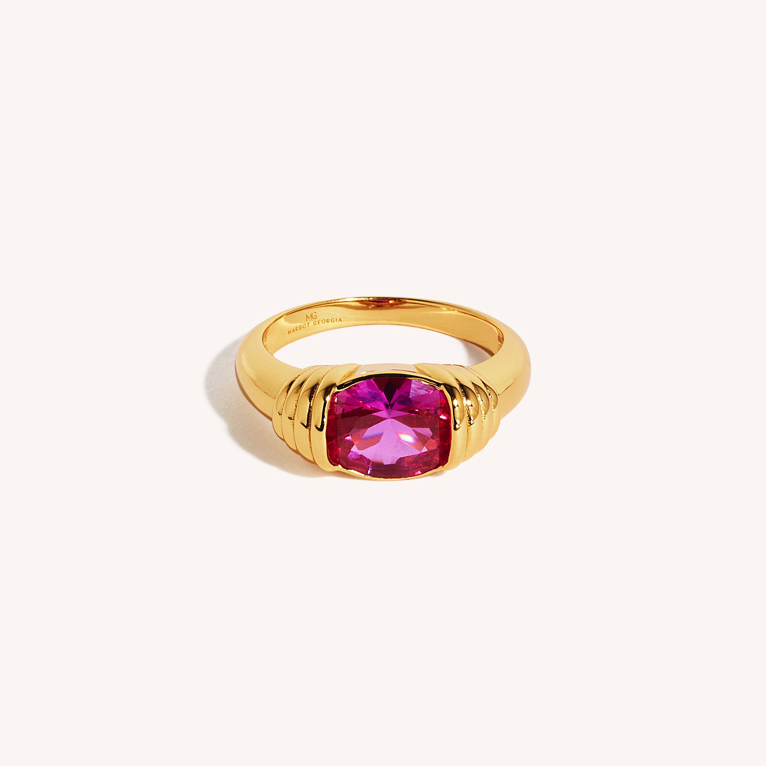 18K Gold Vermeil Akula Fuchsia Flame Ring | Margot Georgia